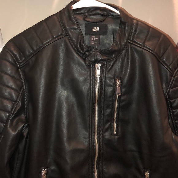 H&M | Jackets & Coats | Leather Jacket | Poshmark